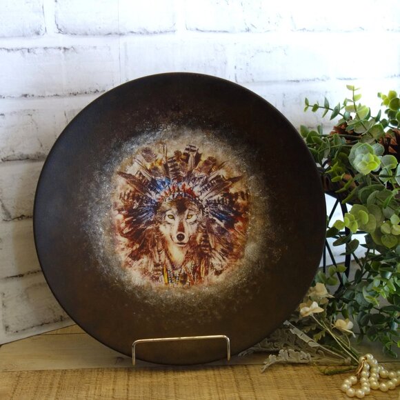 The Crafty Hobbit | Accents | Spirit Wolf Decorative Pottery Plate Wolf Decor Wolf Picture Wolf ...